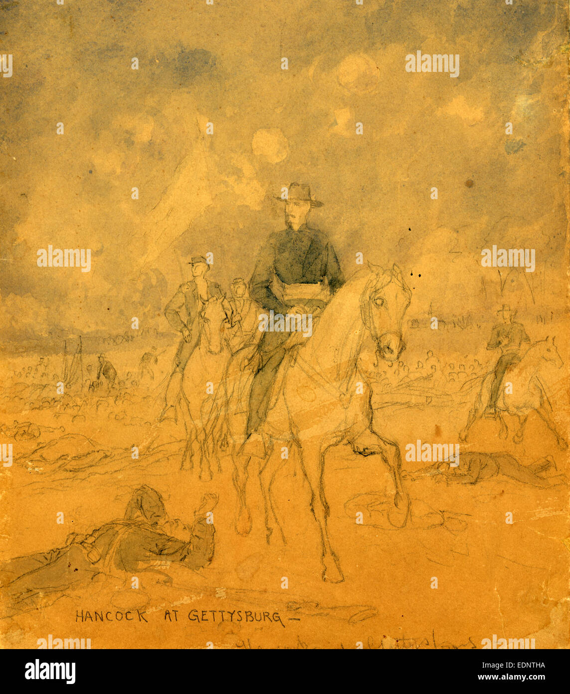 Hancock at Gettysburg, 1863 July 1-3, drawing, 1862-1865, by Alfred R ...