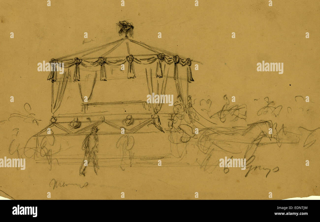Lincoln's funeral procession, drawing, 1862-1865, by Alfred R Waud ...