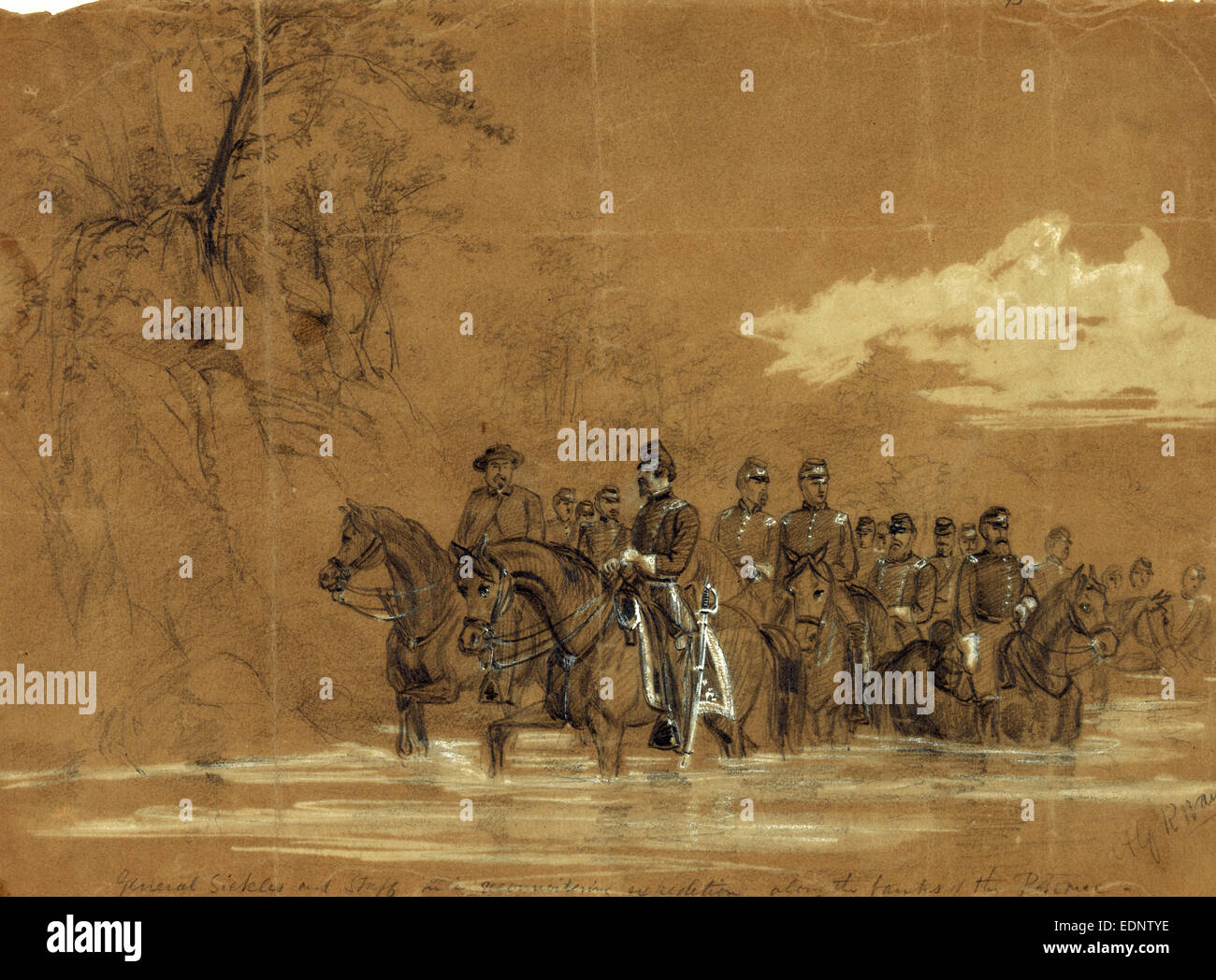 General Sickles and Staff in a reconnoitering expedition along the ...