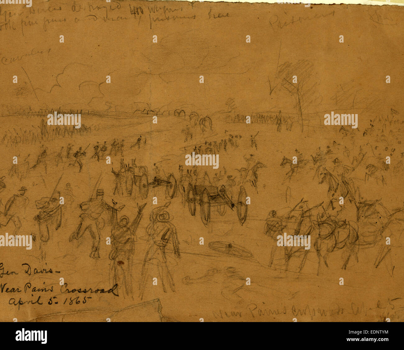 Gen. Davis Near Paines Crossroad April 5, 1865, drawing, 1862-1865, by ...