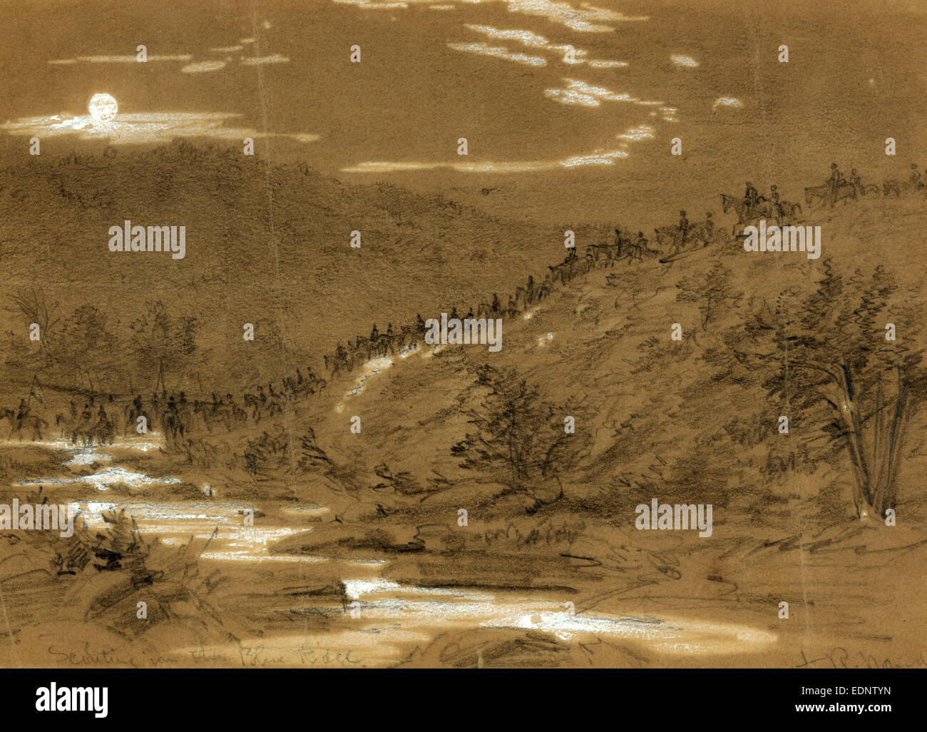 Scouting in the Blue Ridge, drawing, 1862-1865, by Alfred R Waud, 1828 ...