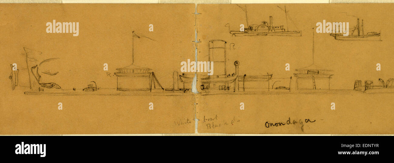Onondaga, drawing, 1862-1865, by Alfred R Waud, 1828-1891, an american ...