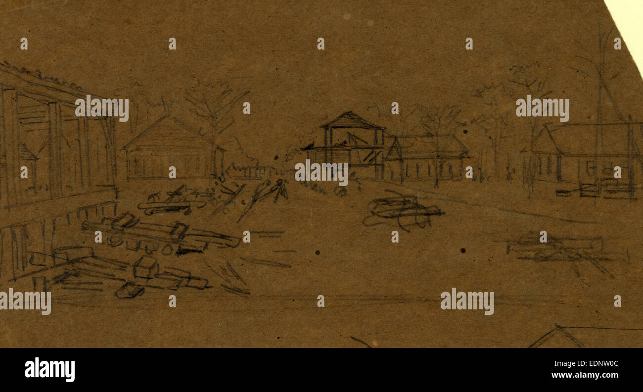 Army camp, drawing, 1862-1865, by Alfred R Waud, 1828-1891, an american ...