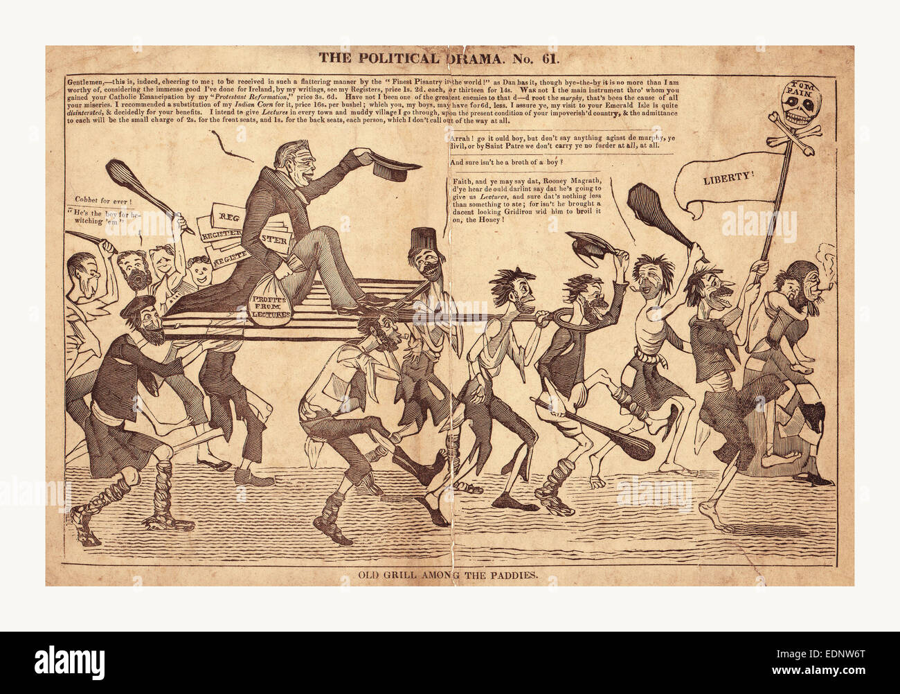 The political drama. No. 61. Old grill among the paddies, en sanguine ...