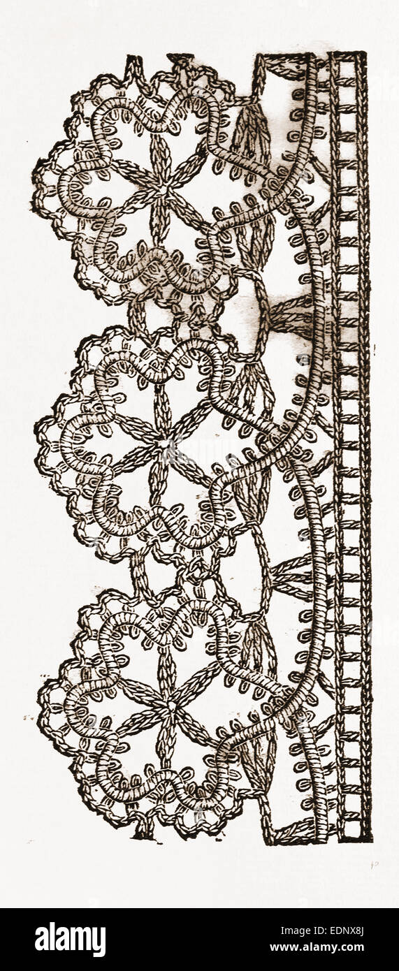CROCHET LACE, NEEDLEWORK, 19th CENTURY EMBROIDERY Stock Photo - Alamy