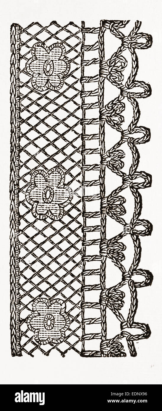 LACE EDGING, NEEDLEWORK, 19th CENTURY Stock Photo - Alamy