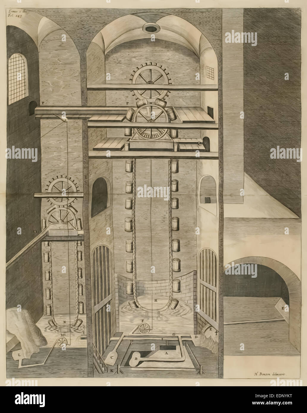 17th century illustration water wheel hi-res stock photography and ...