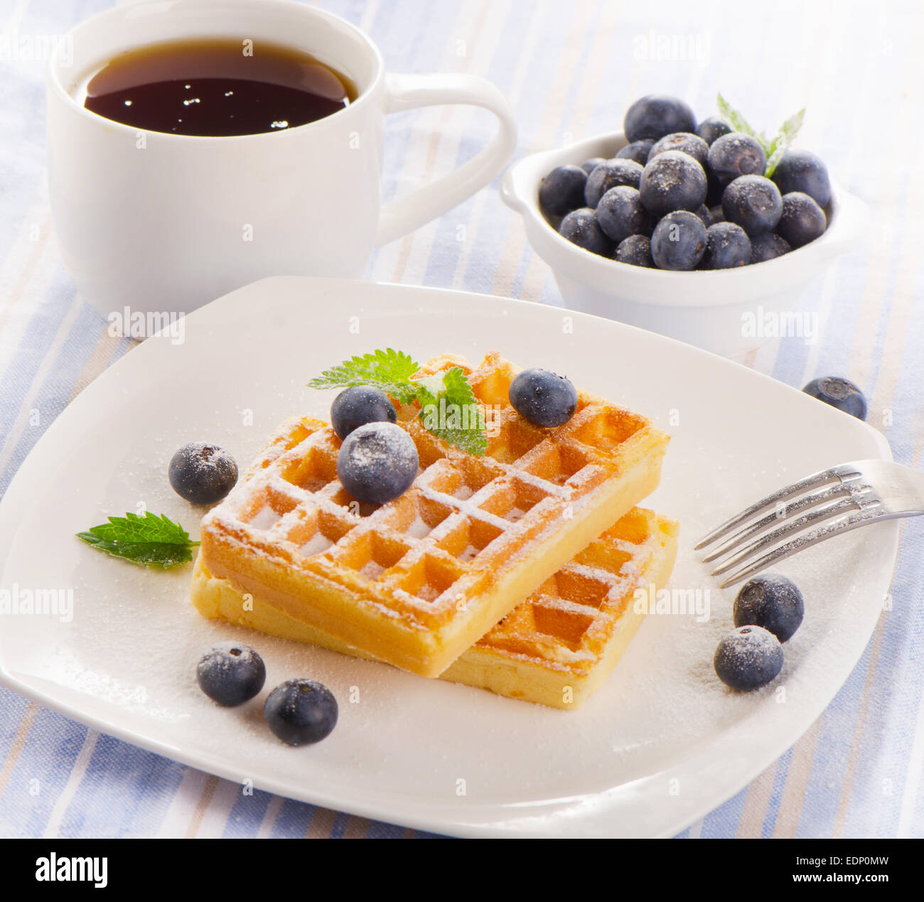 Still life breakfast waffles hi-res stock photography and images - Alamy