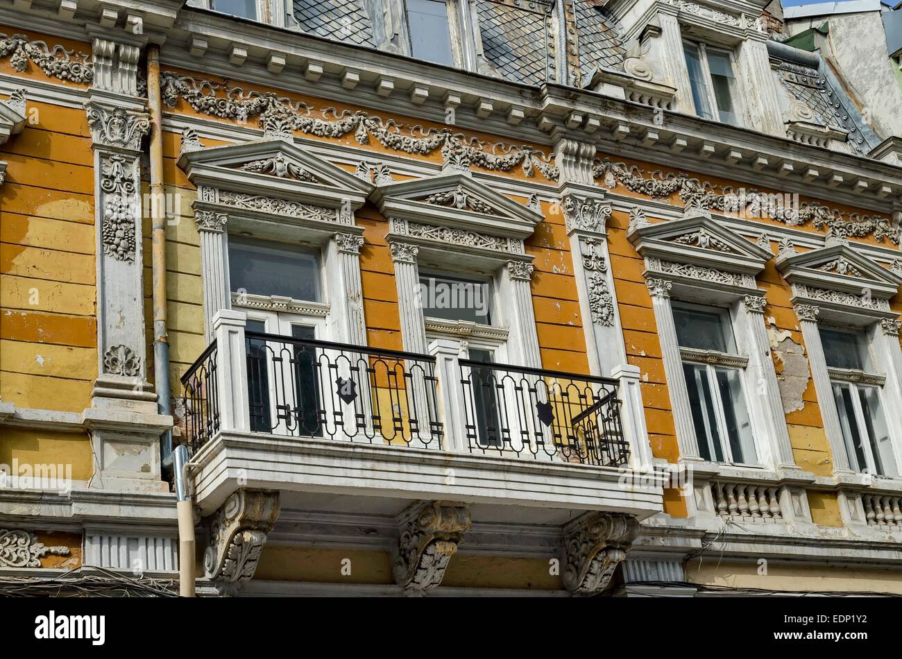 Ancient renovated building with rich decoration in Ruse town, Bulgaria ...