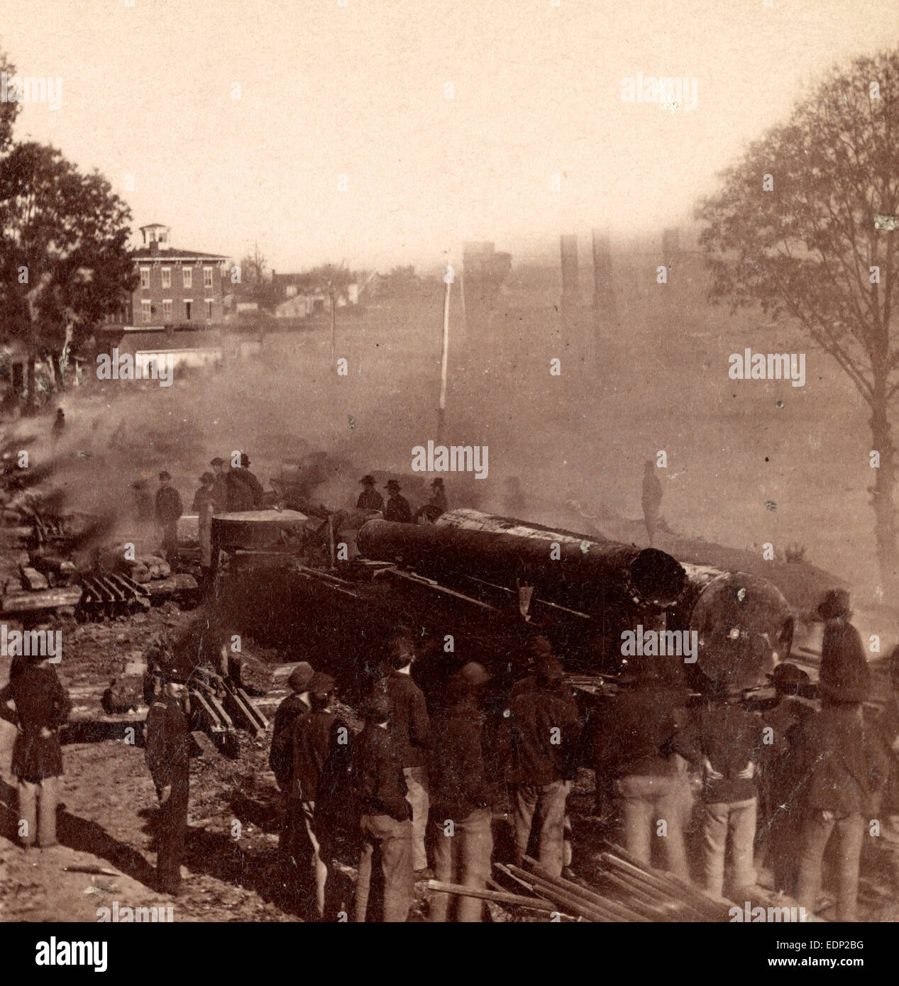 Gen. Sherman's men destroying the railroad, before the evacuation of ...