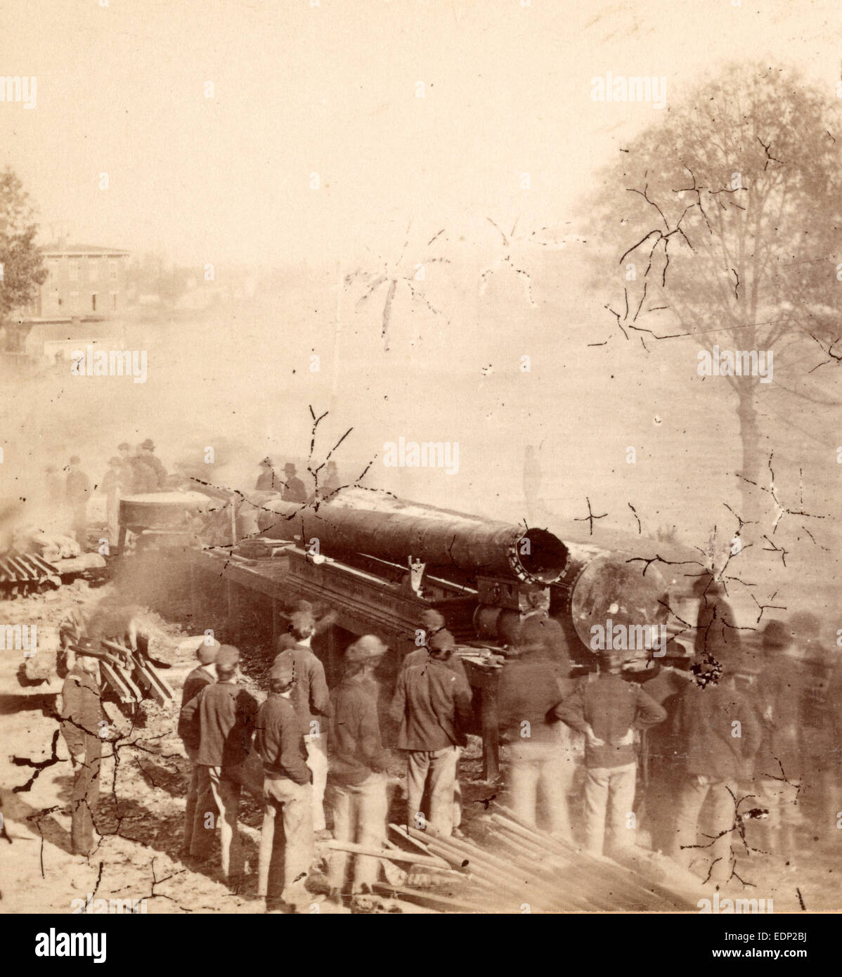 Sherman's men destroying railroad, USA, US, Vintage photography Stock ...