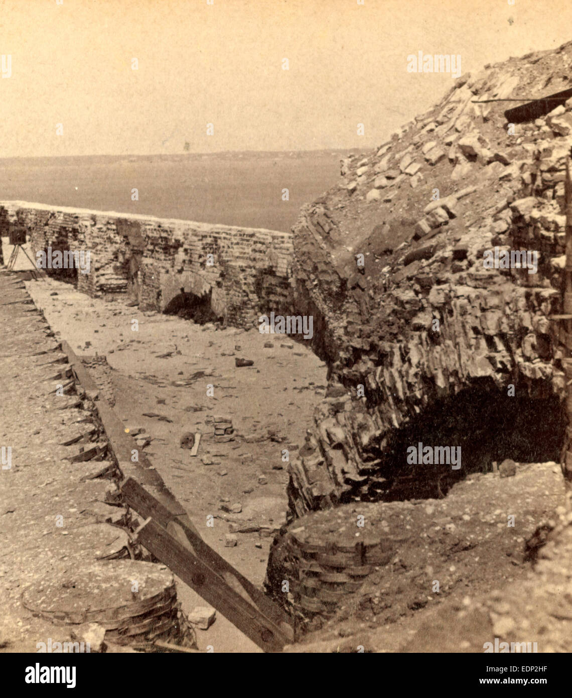 Interior of Fort Sumpter (i.e. Sumter), looking toward Charleston. Fort ...