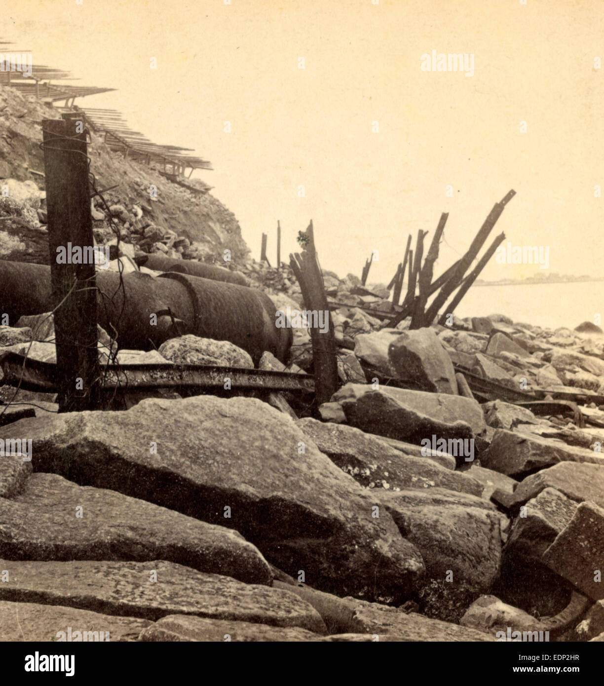 Sea face of Fort Sumpter (i.e. Sumter), shewing (i.e. showing) broken ...