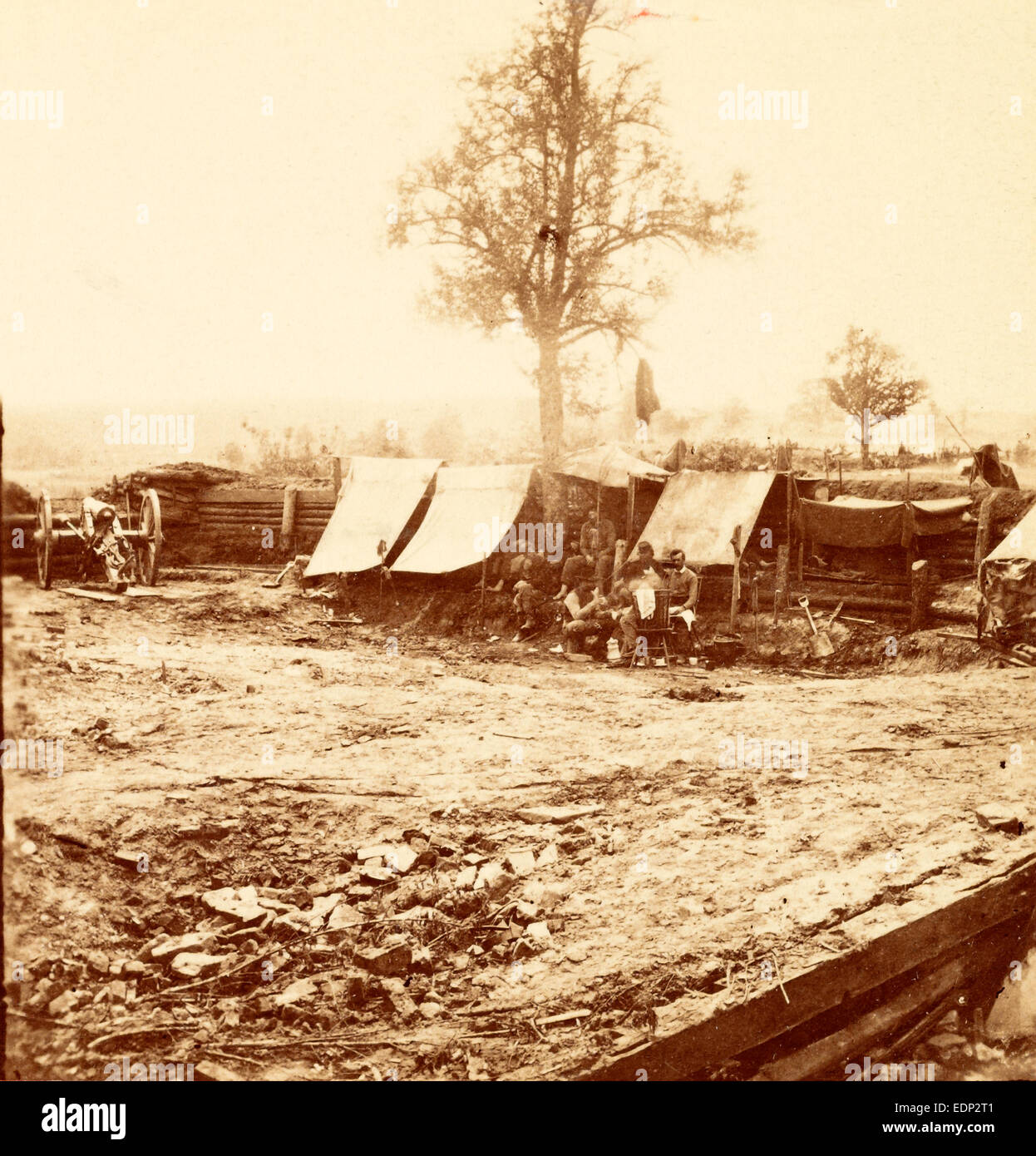 A Confederate redoubt, US, USA, America, Vintage photography Stock ...
