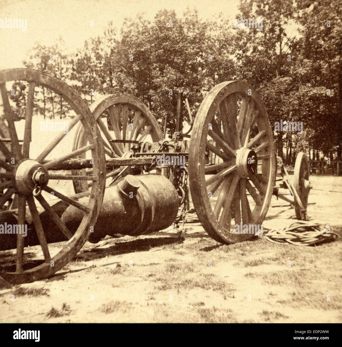 Same gun and sling cart as shown in no. 1051, showing how the gun is ...