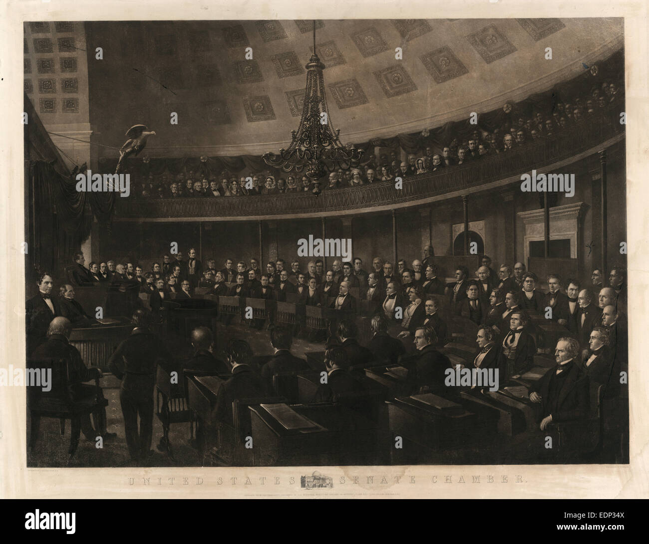 United States Senate chamber / designed by J. Whitehorne ; engraved by ...