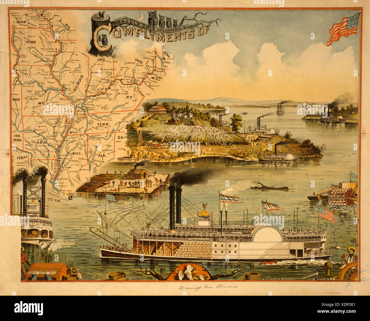 Mississippi river steamboat / executed by the Heliotype Printing Co ...