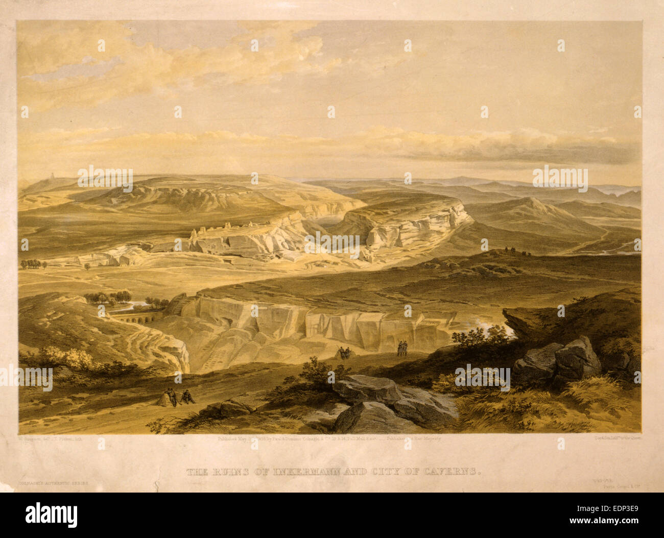 The ruins of Inkermann and city of caverns / W. Simpson, del. ; T ...