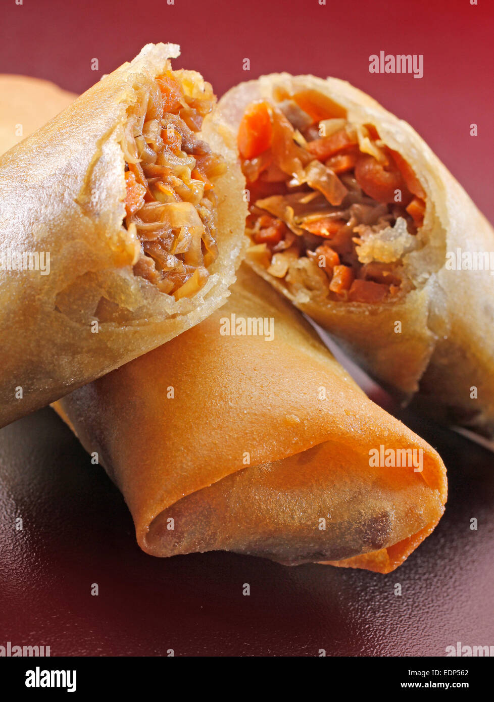 A close up of spring rolls Stock Photo - Alamy