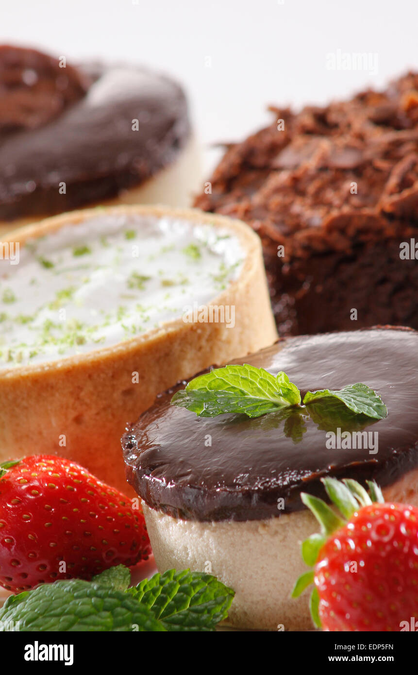 A close up cropped shot of individual puddings Stock Photo - Alamy