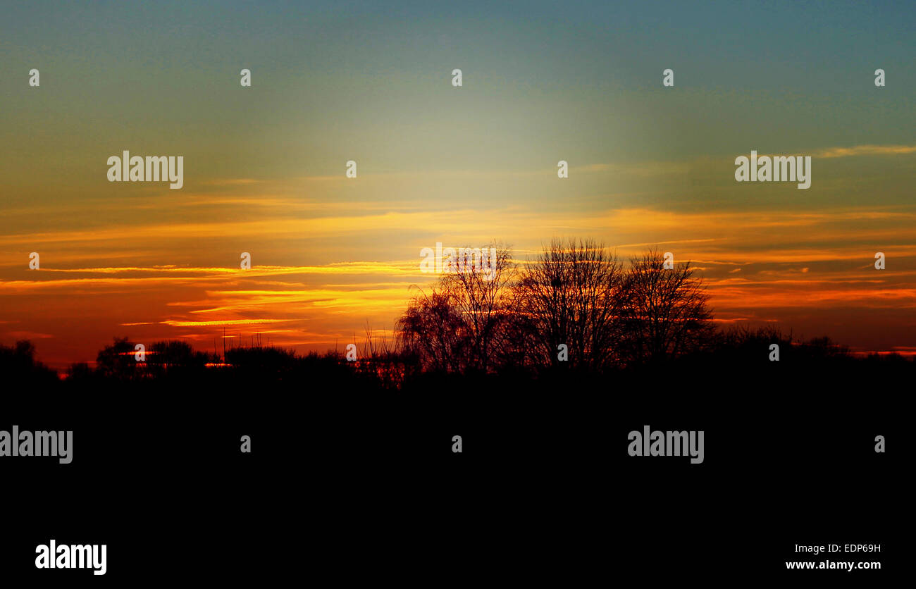 A sunset landscape Stock Photo - Alamy