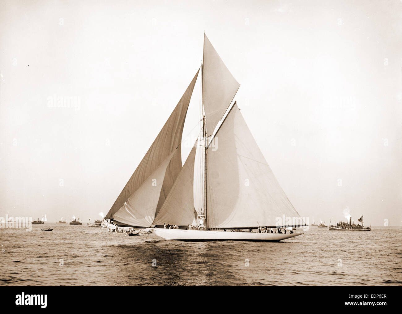 Vigilant rounding outer mark, Vigilant (Yacht), America's Cup races ...