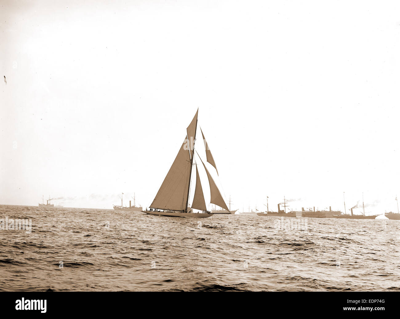 Columbia at the finish, Columbia (Sloop), America's Cup races, Regattas ...