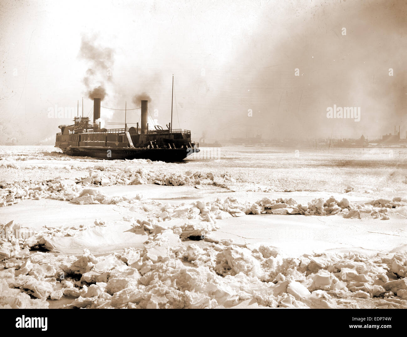 Car ferry turning in ice, Detroit River, Railroad cars, Ferries, Rivers ...