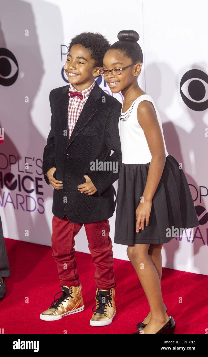 Los Angeles, USA. 7th January, 2015. Actor Miles Brown (L) and actress ...