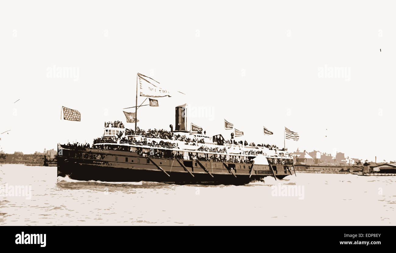 City of Erie steamer, City of Erie (Steamboat), Steamboats, 1900 Stock ...