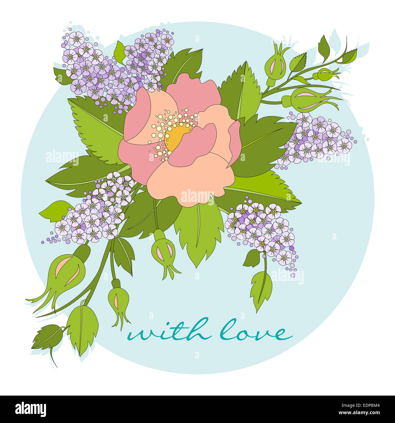 Stylized flowers rose Cut Out Stock Images & Pictures - Alamy