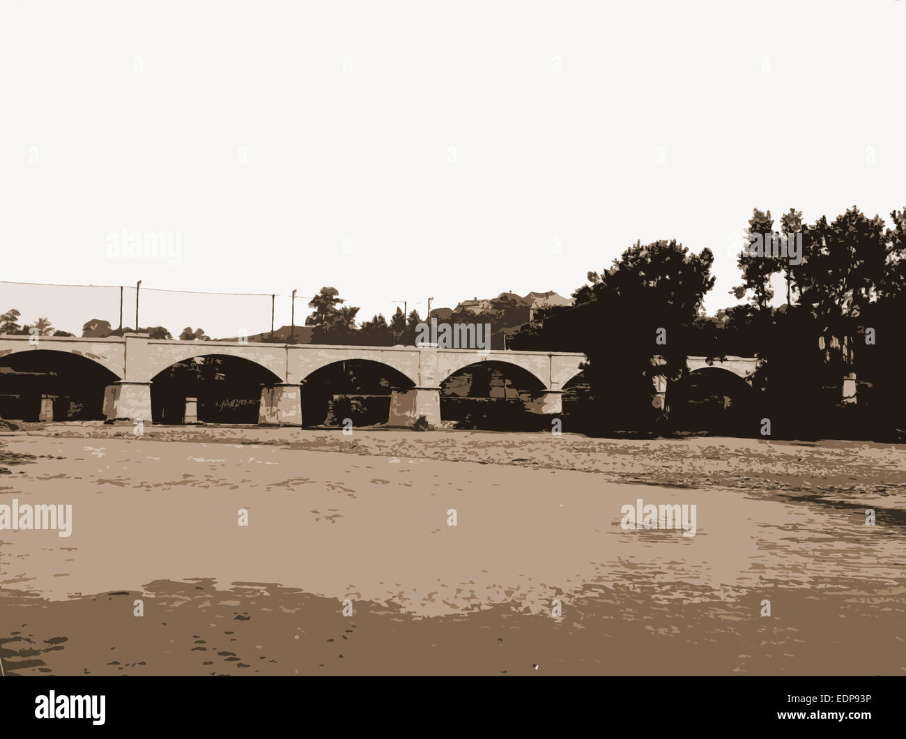 Railroad bridge and arched bridge over river, Bridges, Railroad bridges ...