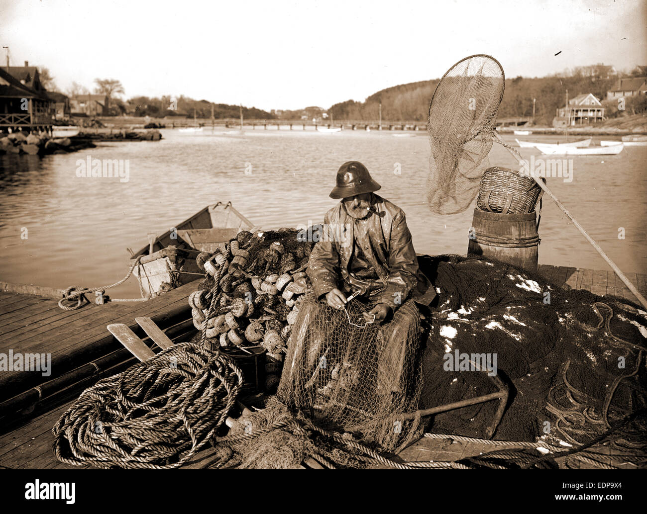 Getting ready for a trip, Fishing, 1905 Stock Photo - Alamy