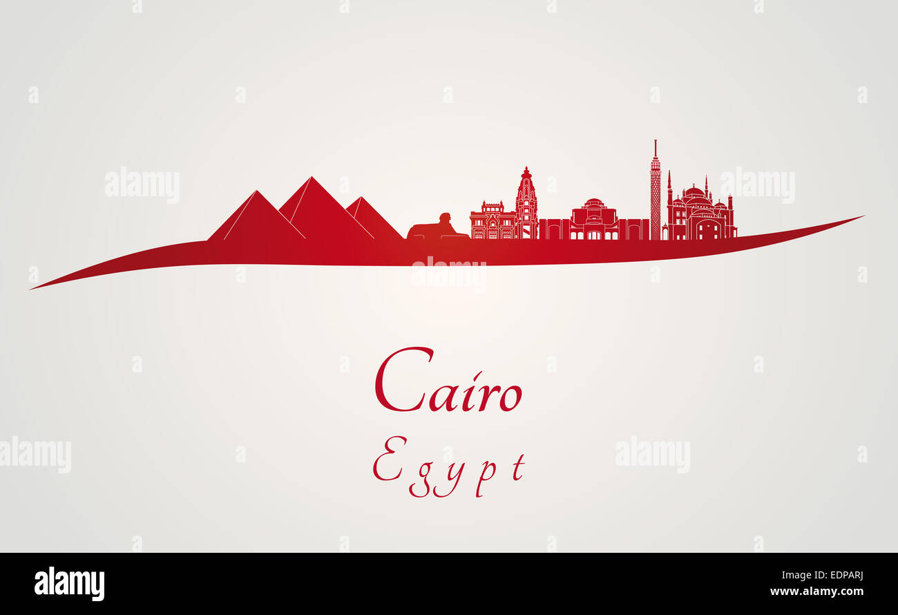 Cairo skyline in red Stock Photo - Alamy