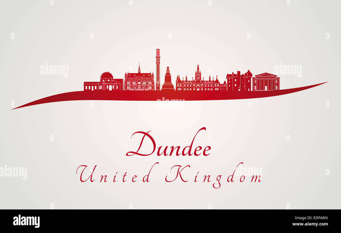 Dundee skyline in red Stock Photo - Alamy