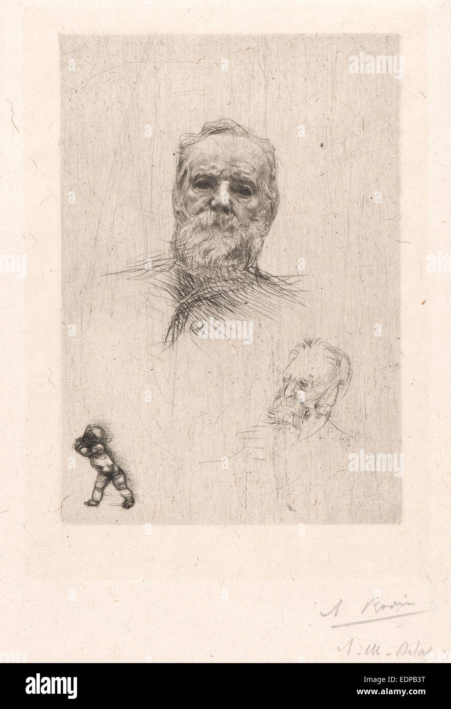 Auguste Rodin (French, 1840 - 1917). Portrait of Victor Hugo de face ...