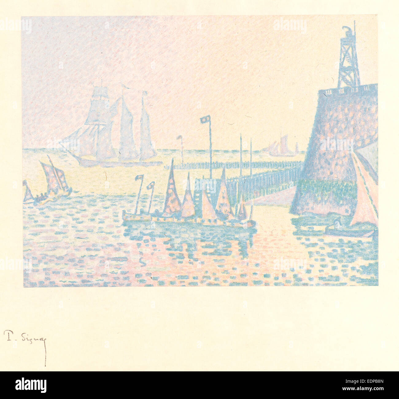 Paul Signac (French, 1863 - 1935). Evening (Le Soir), 1898. Color ...