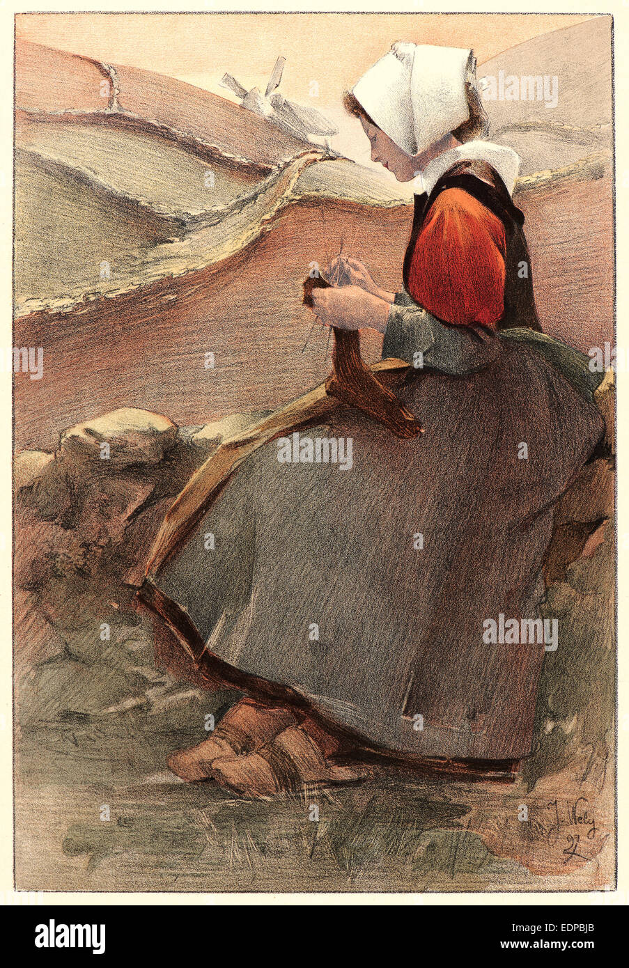 Jacques Wely (French, 1873 - 1910). Fleur de Lande, 1897. Color ...