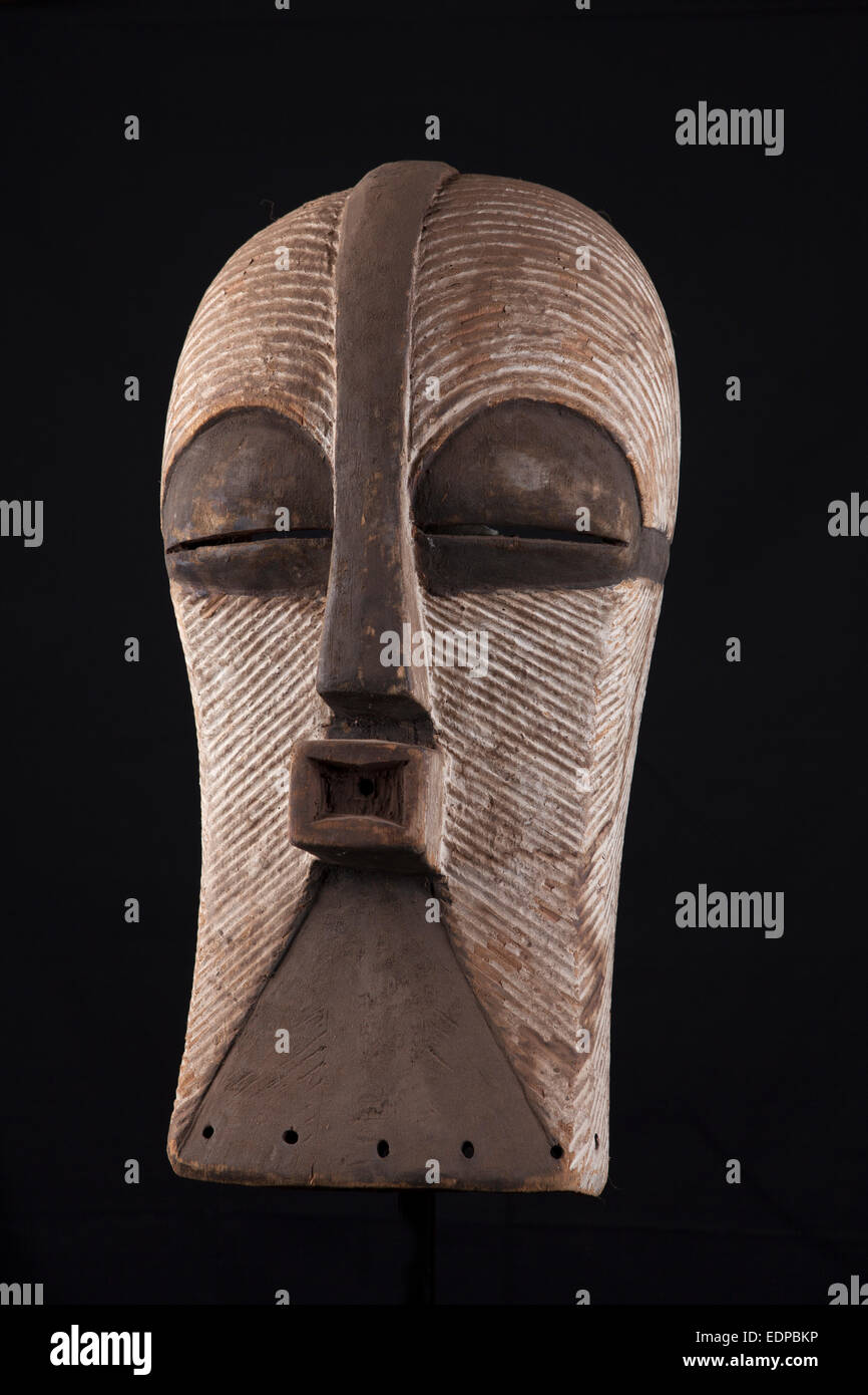 African mask from Congo, Central Africa Stock Photo - Alamy