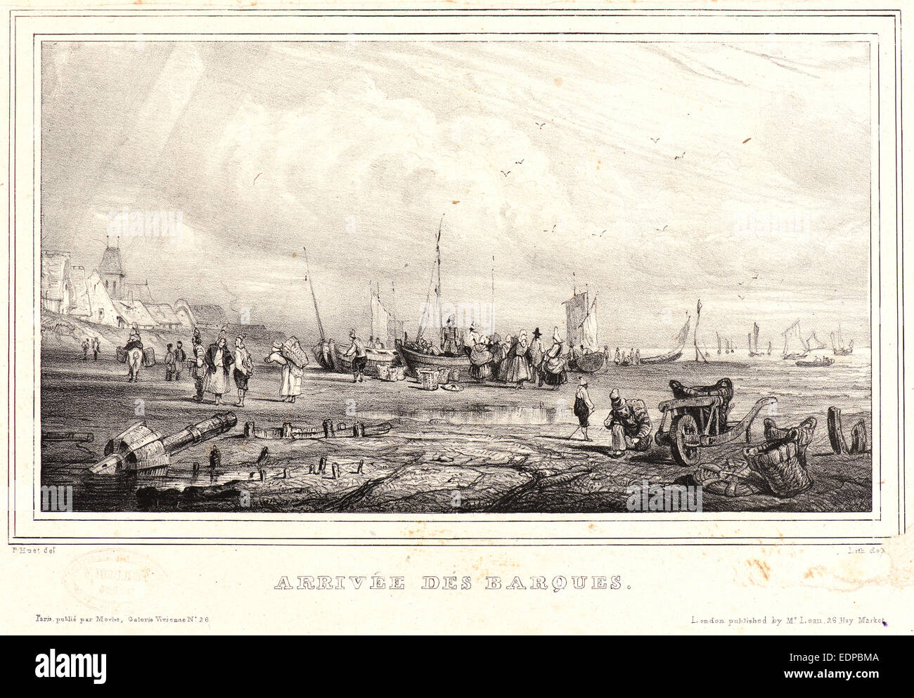 Paul Huet (French, 1803 - 1869). Arrival of the Boats (Arrivée des ...
