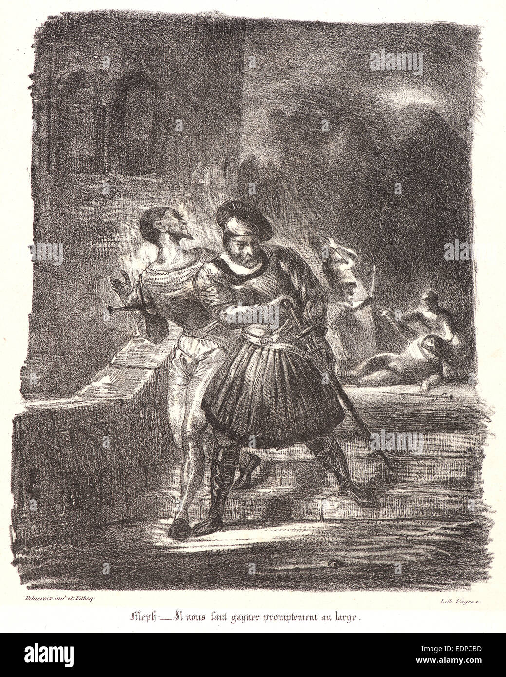 Eugène Delacroix (French, 1798 - 1863). Mephistopheles and Faust ...
