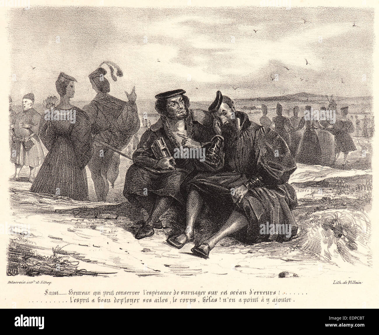 Eugène Delacroix (French, 1798 - 1863). Faust and Wagner (Faust et ...