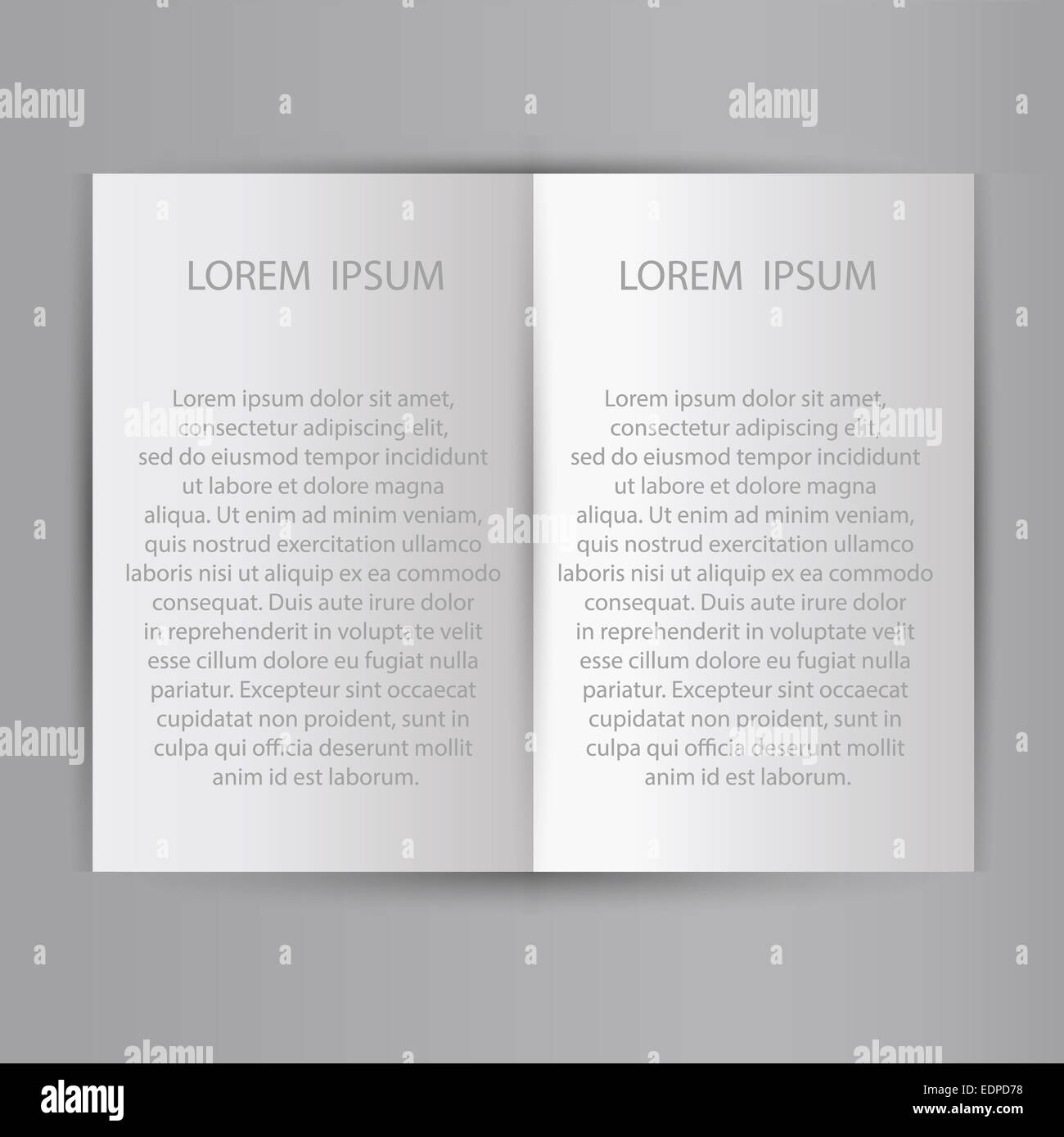 Folded sheet of paper blank brochure template Stock Photo - Alamy