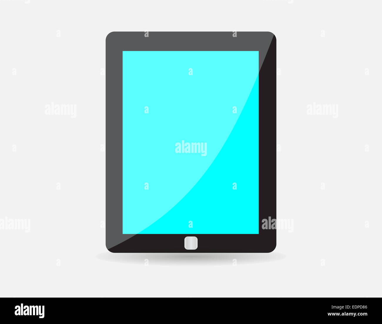 Realistic black tablet with blue blank screen Stock Photo - Alamy
