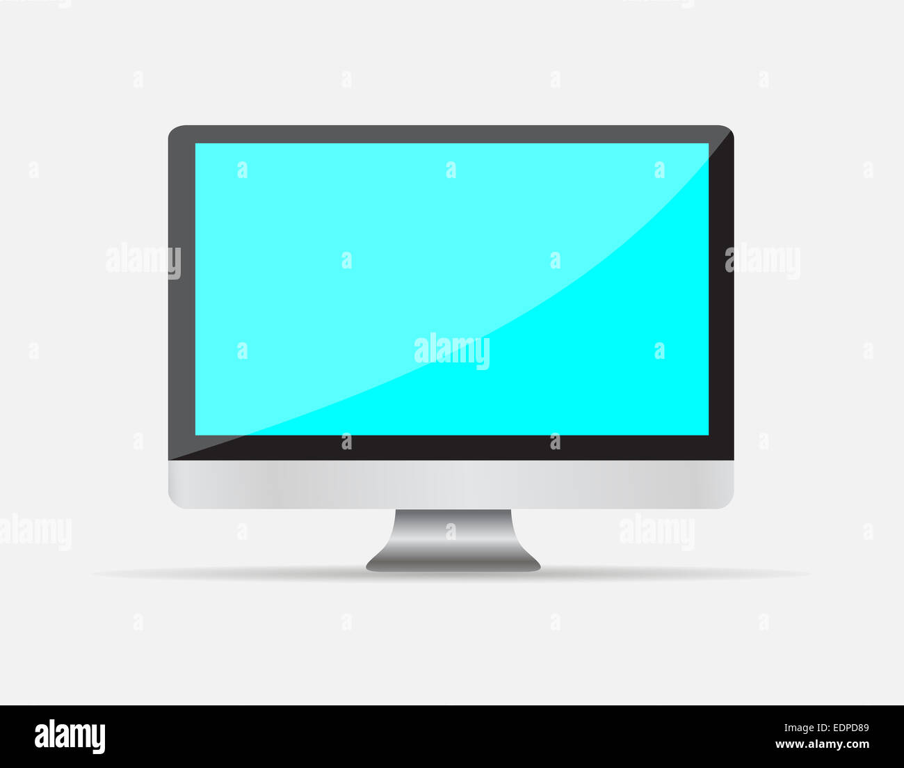 Realistic Empty computer display with blue screen Stock Photo - Alamy