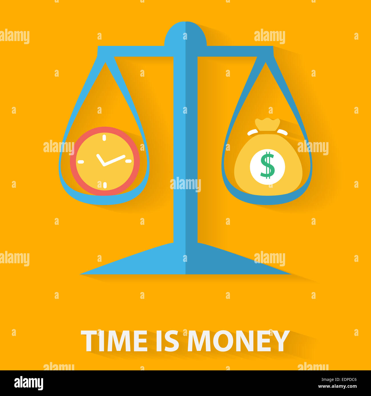 Time is money flat design concept Stock Photo - Alamy