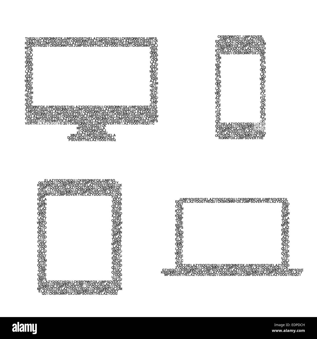 Composed symbols of electronic device Stock Photo - Alamy