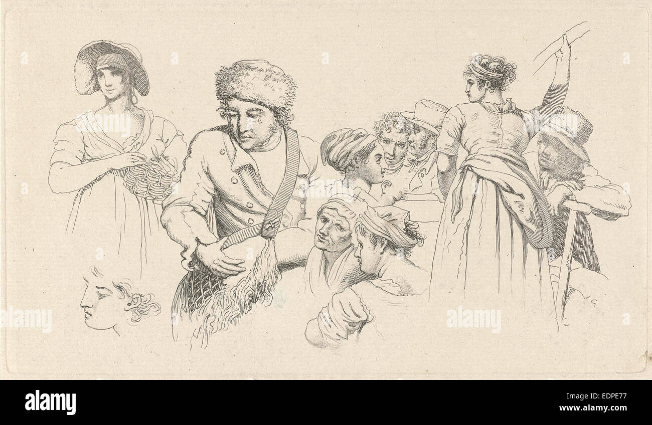 People, Jacob Ernst Marcus, 1808 Stock Photo - Alamy