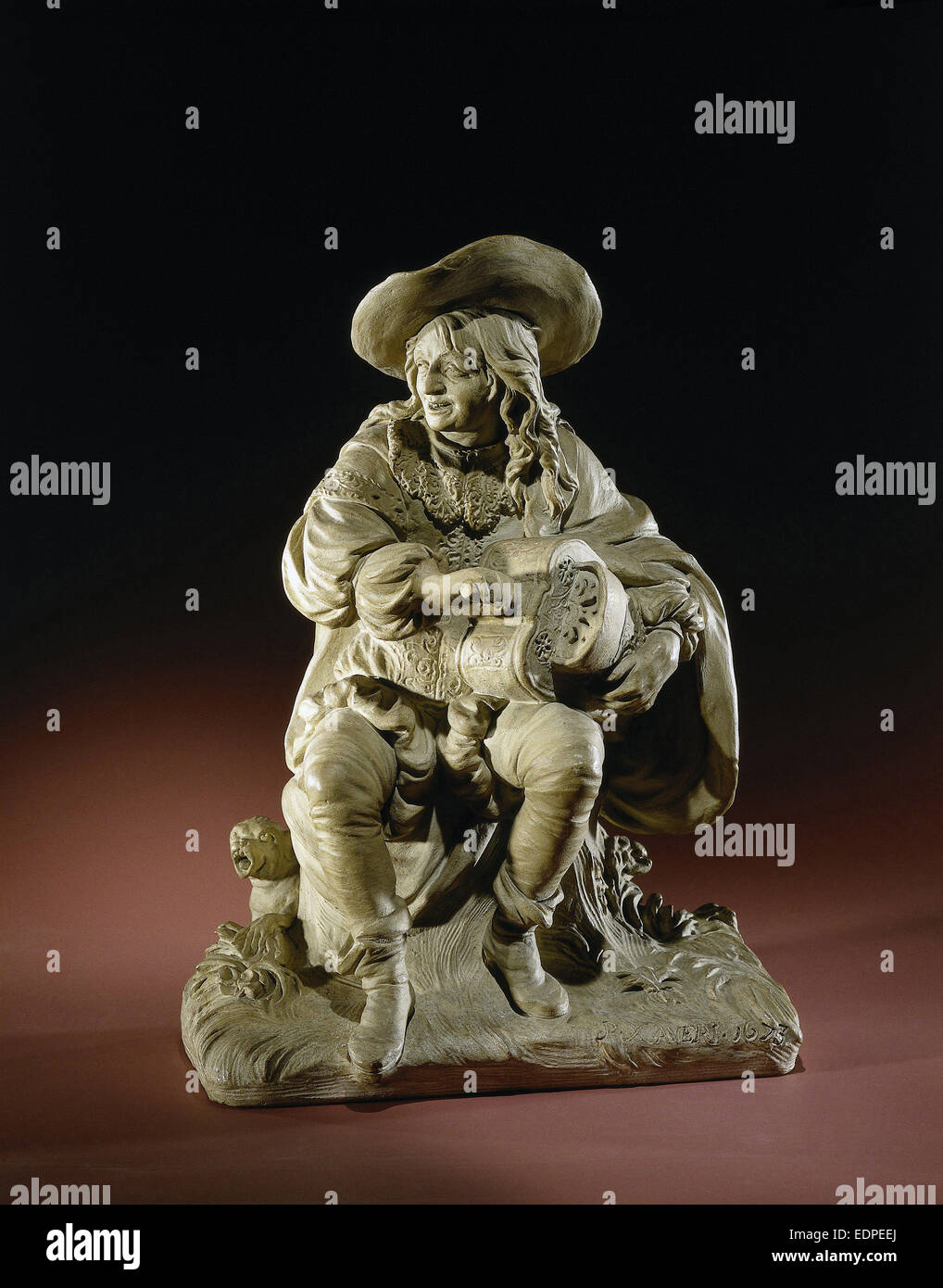 Hurdy-Gurdy Player, Pieter Xaveri, 1673 Stock Photo - Alamy