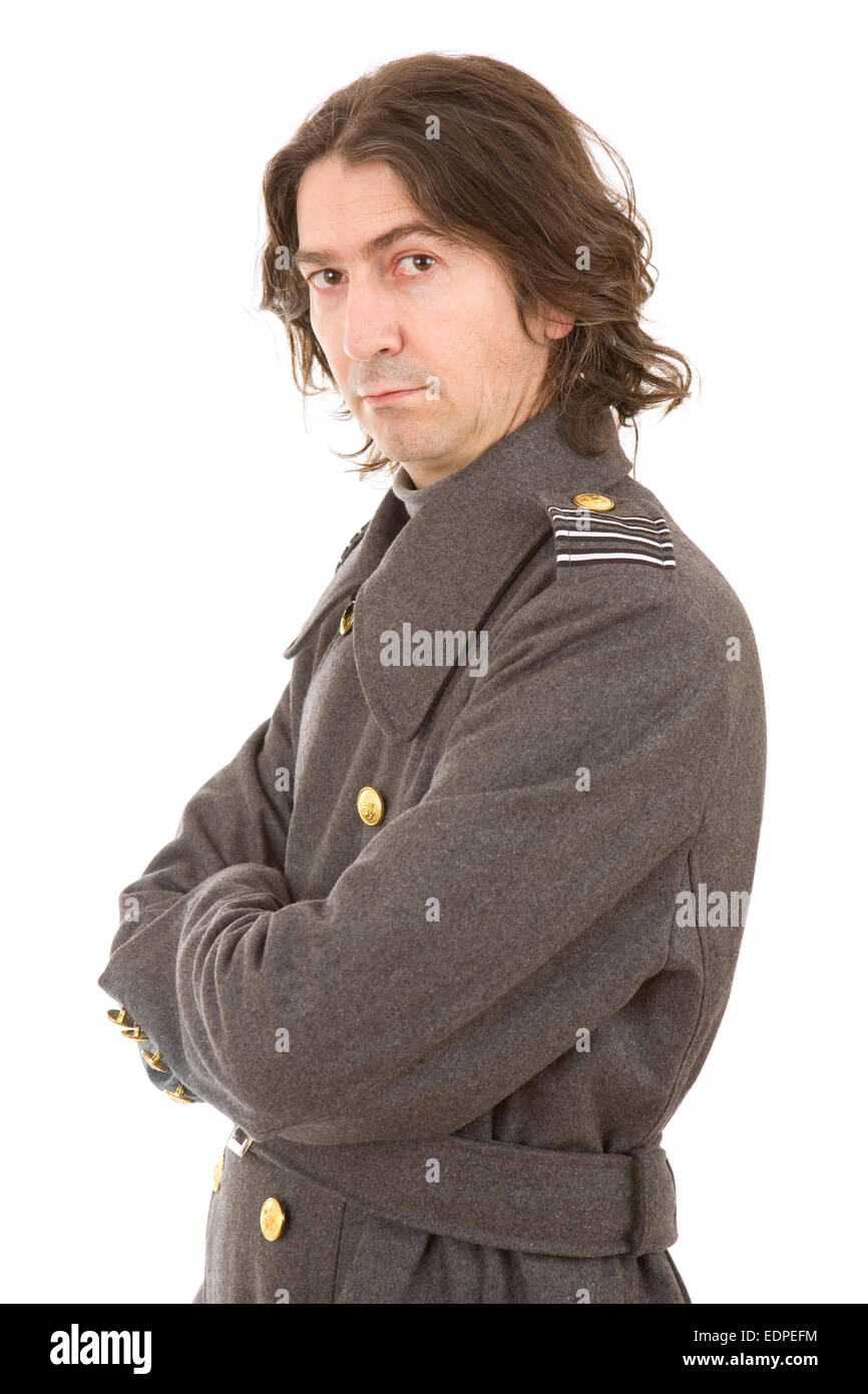 young man dressed as russian military, studio picture Stock Photo - Alamy